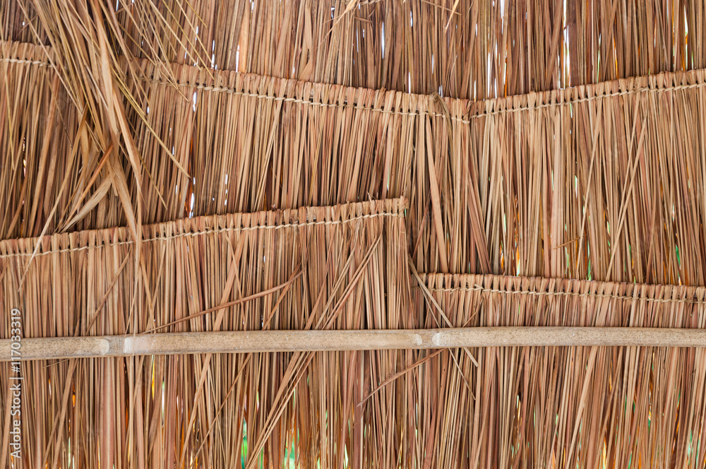Rural house roof made of cogon grass,thatch roof background,Basketwork ...