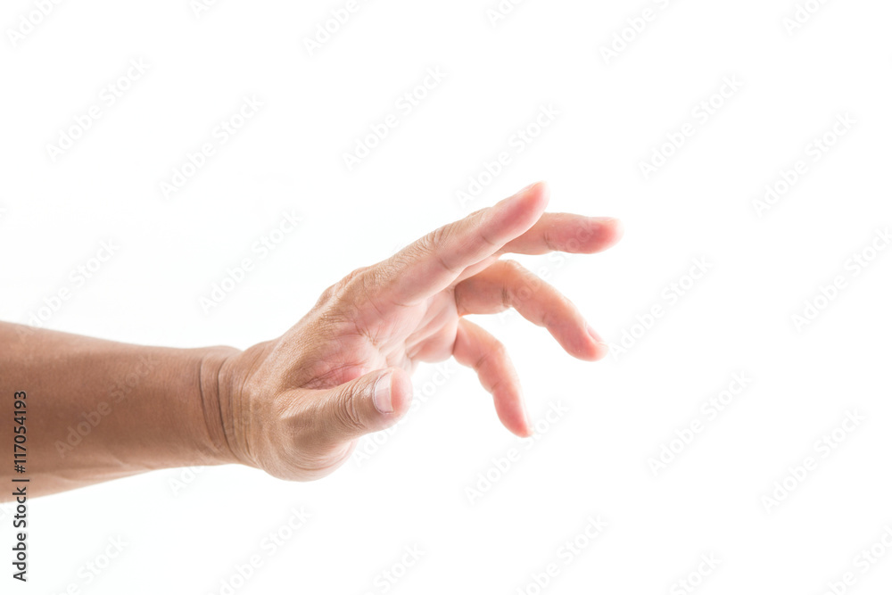 Hand grabbing on white background Stock Photo | Adobe Stock