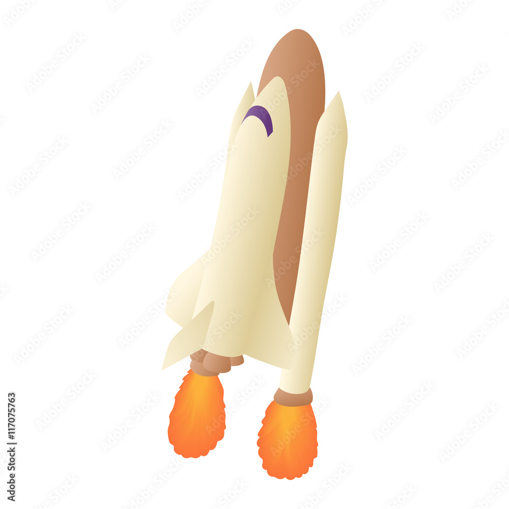 Space shuttle icon in cartoon style on a white background Stock Vector ...