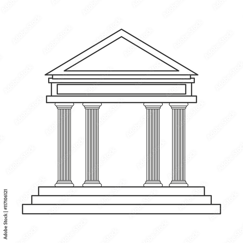 flat design ancient greek building icon vector illustration Stock ...