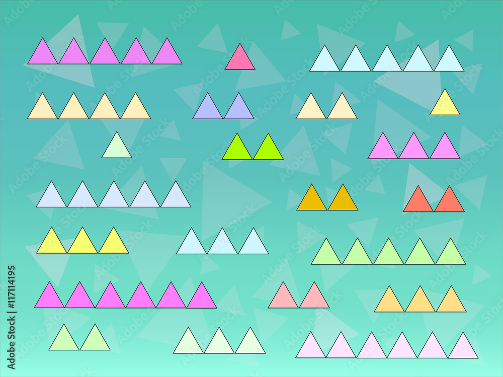 Conjunto de triângulos coloridos Stock Vector | Adobe Stock