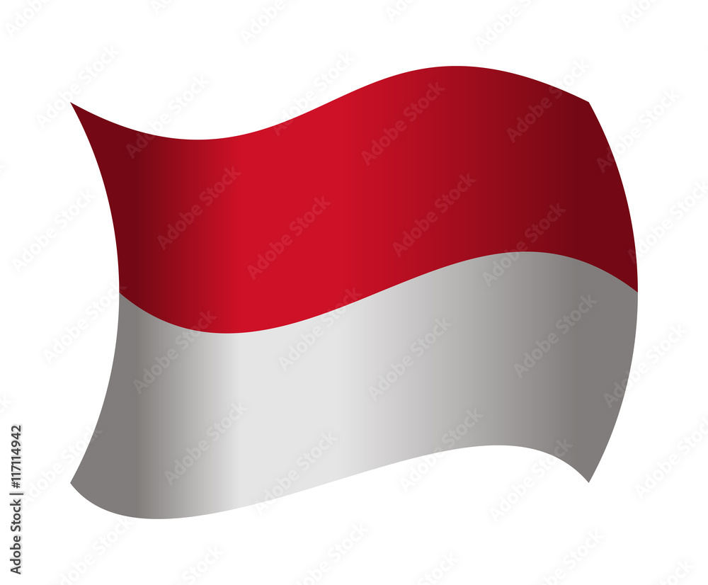 indonesia flag waving in the wind Stock Vector | Adobe Stock