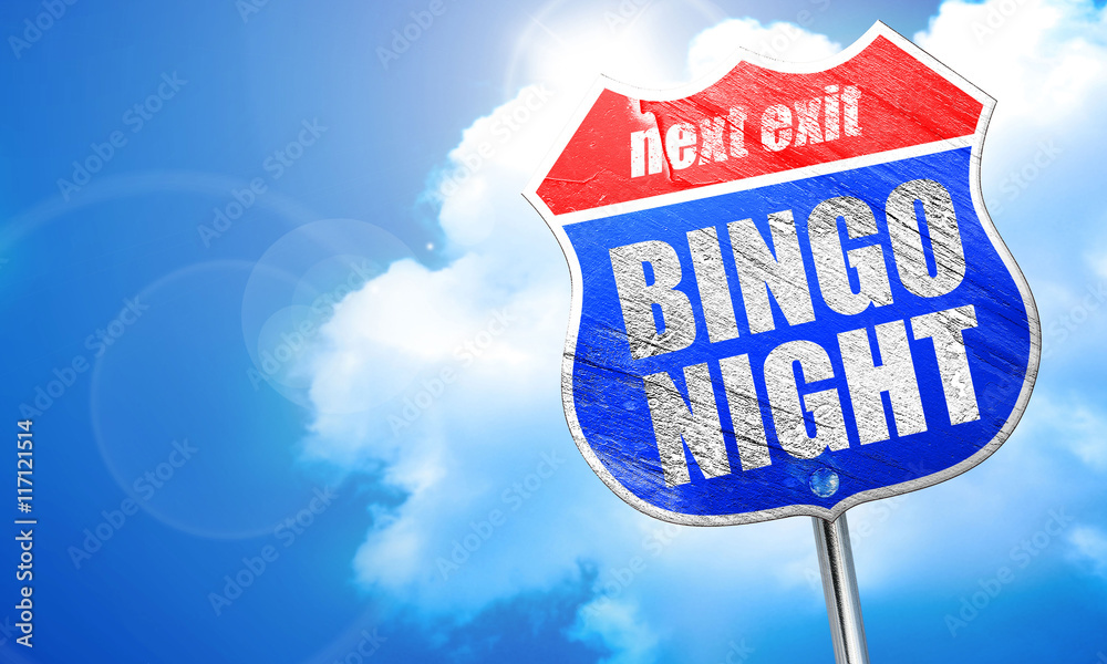 bingo night, 3D rendering, blue street sign Stock Illustration | Adobe ...