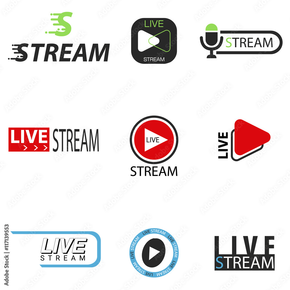 universal live stream logo Stock Vector | Adobe Stock
