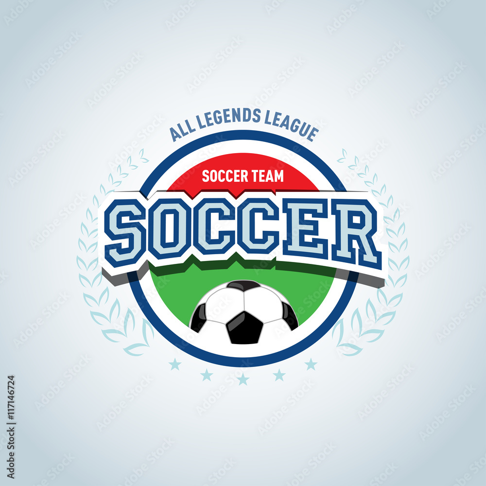 Round Football badge logo template design,soccer team,isolated vector ...
