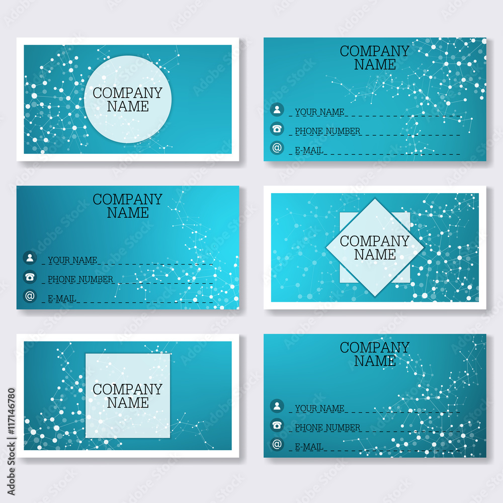 Set template of modern business visiting cards. Abstract background ...