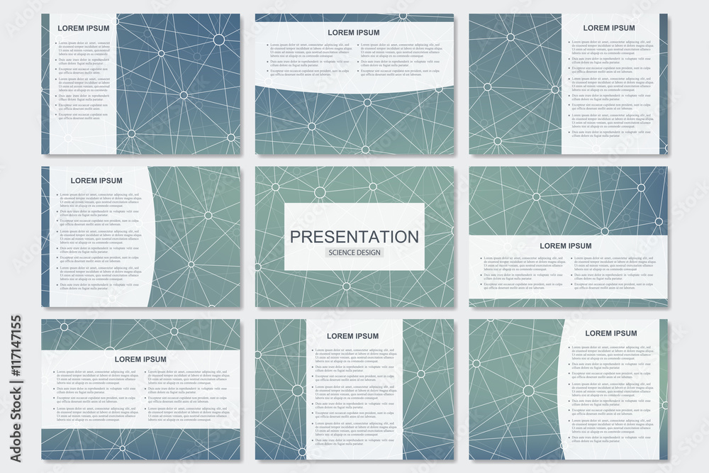 Set of modern business presentation templates in A4 size. Connection ...