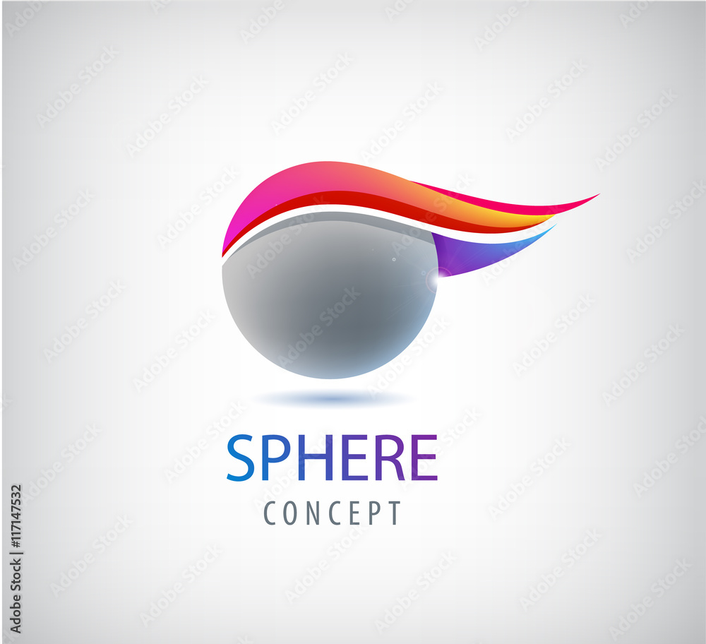 Vector abstract sphere logo, global, round company icon. Stock ...