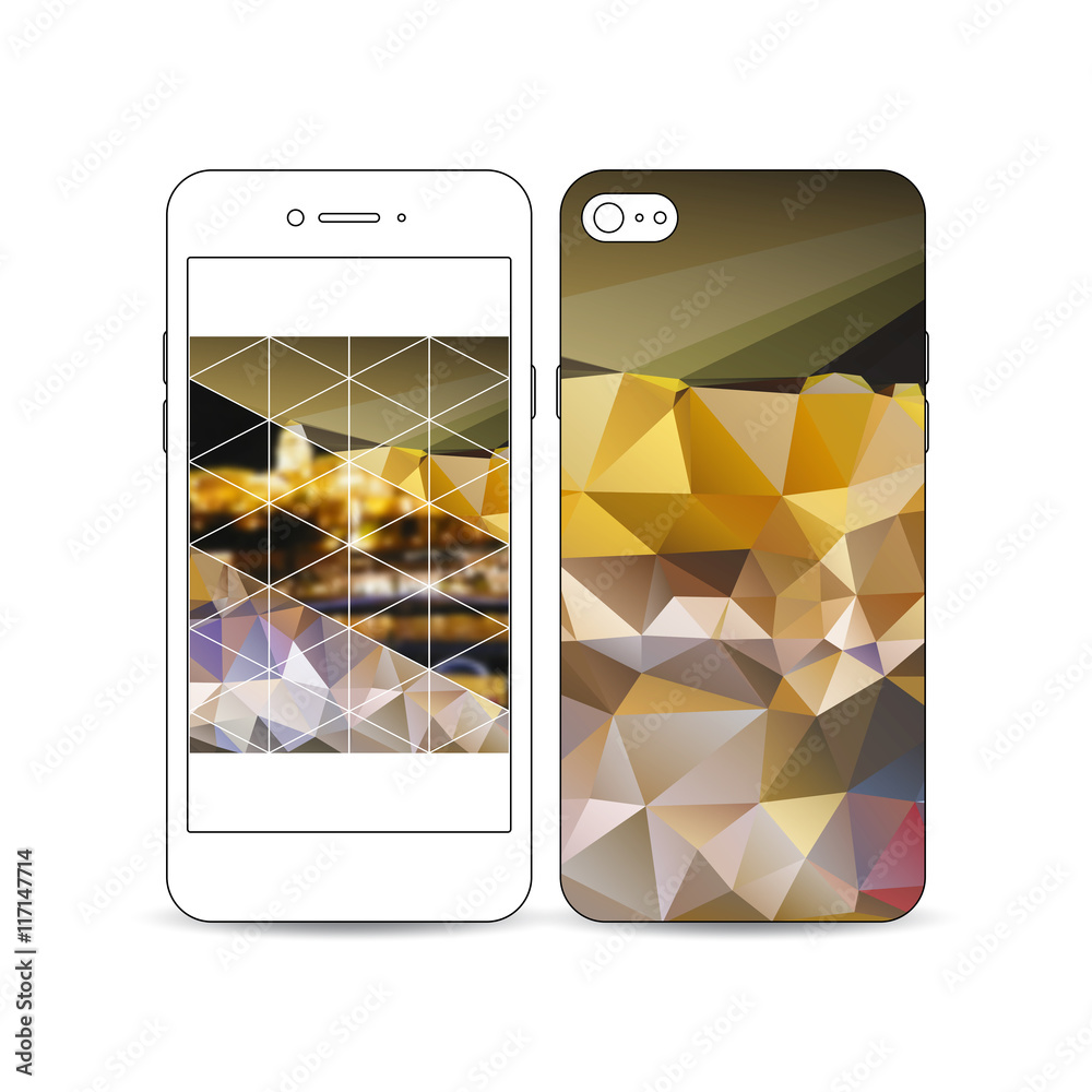 Mobile smartphone with an example of the screen and cover design ...