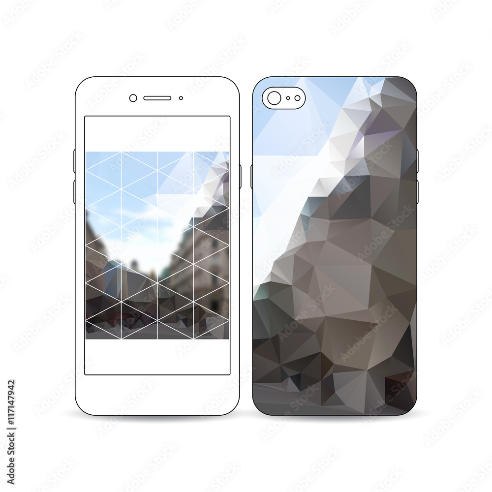 Mobile smartphone with an example of the screen and cover design ...
