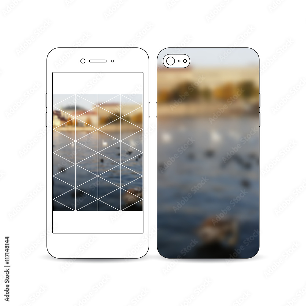 Mobile smartphone with an example of the screen and cover design ...