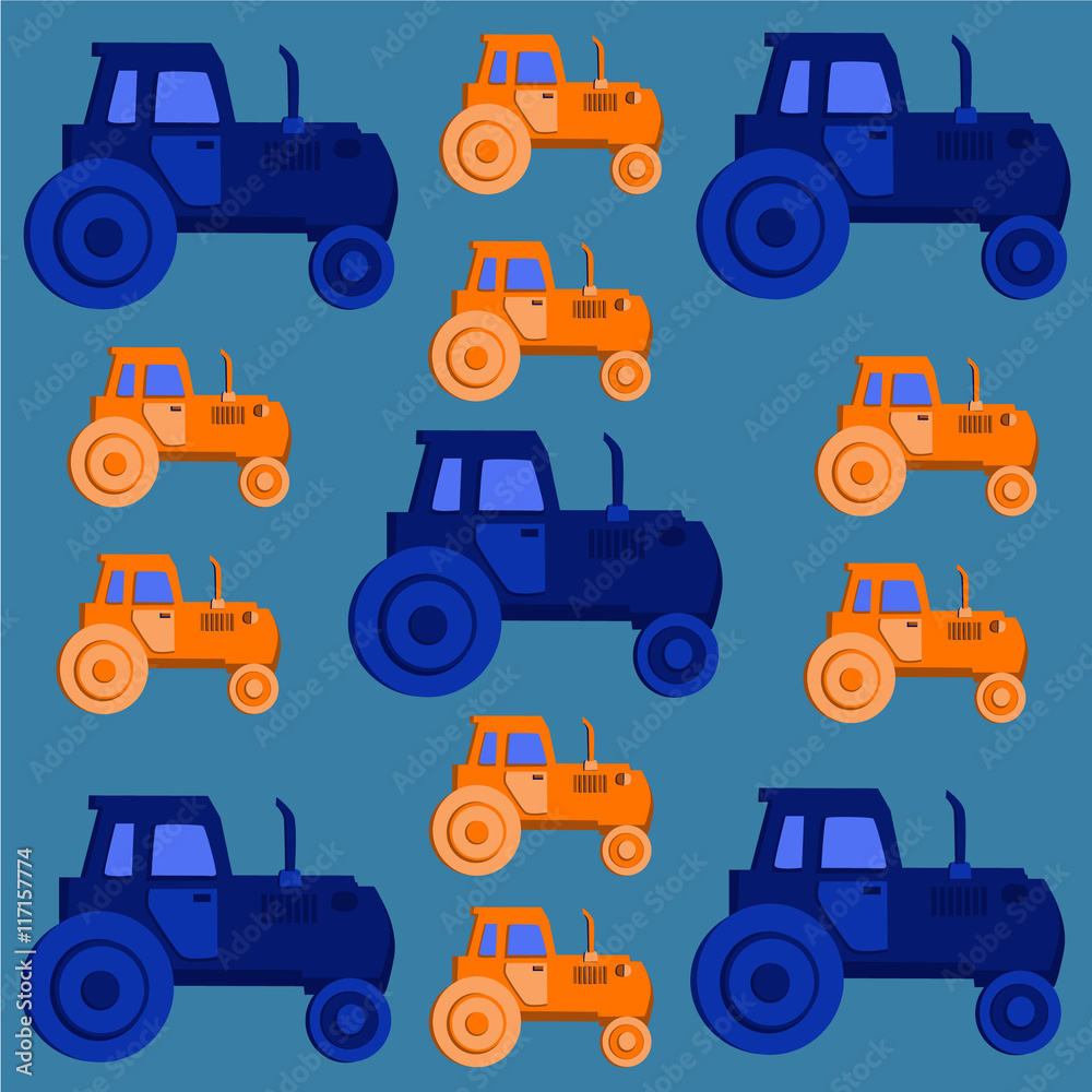 seamless pattern tractor Stock Vector | Adobe Stock
