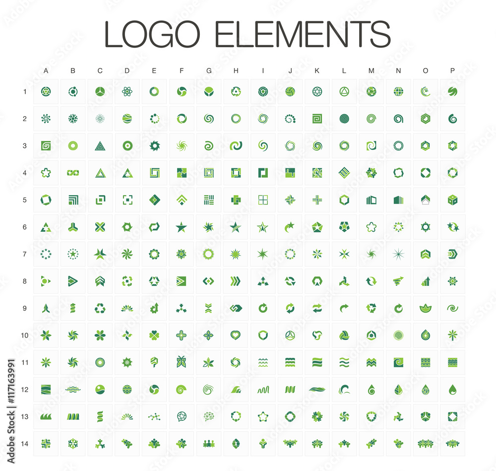 Logo elements mega collection, abstract geometric business icon set ...