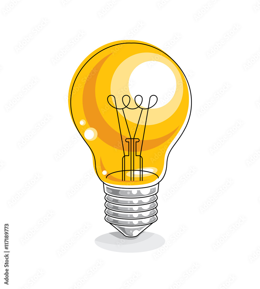 Light bulb idea concept vector illustration isolated on white ba Stock ...