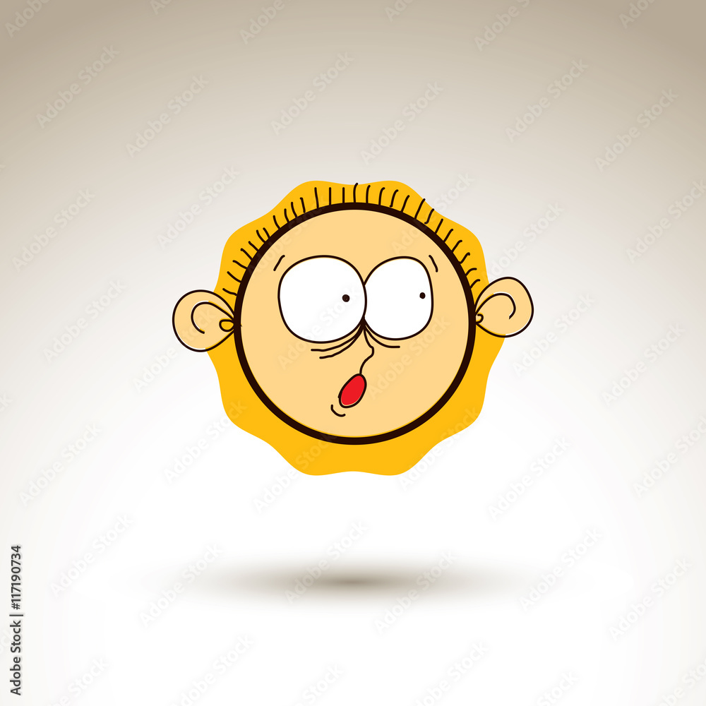 Vector art hand drawn illustration of surprised person, emotions Stock ...
