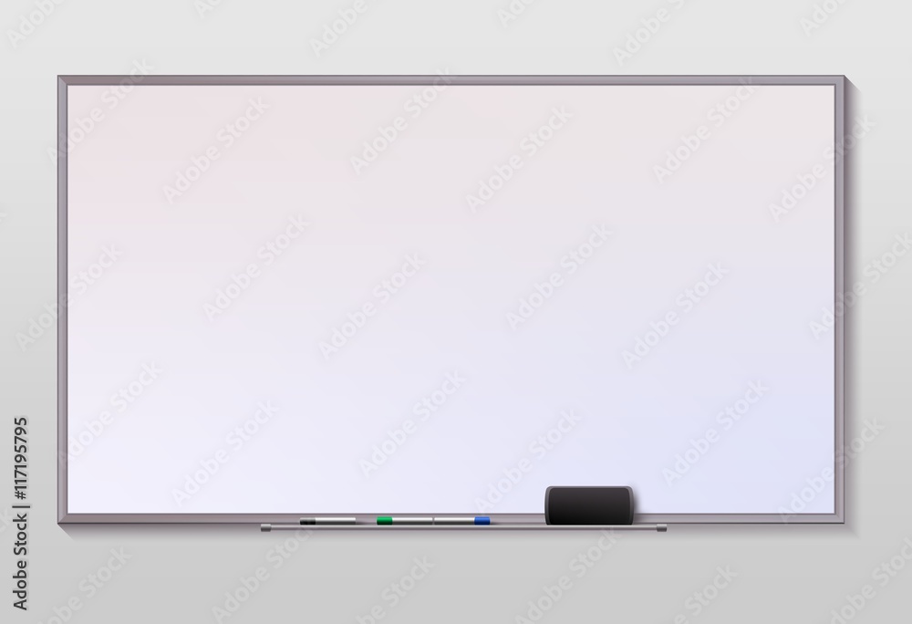 School white board, vector illustration. Stock Vector | Adobe Stock