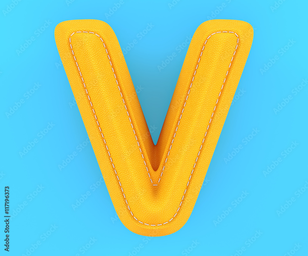 Leather yellow texture letter V Stock Illustration | Adobe Stock