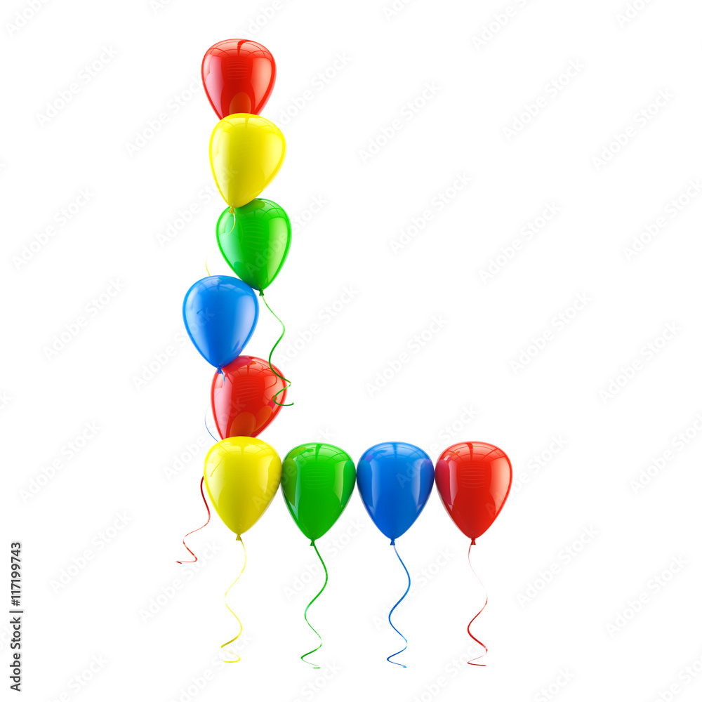 Imagen 3d,Alfabeto divertido con globos.Letras para fiestas y ...