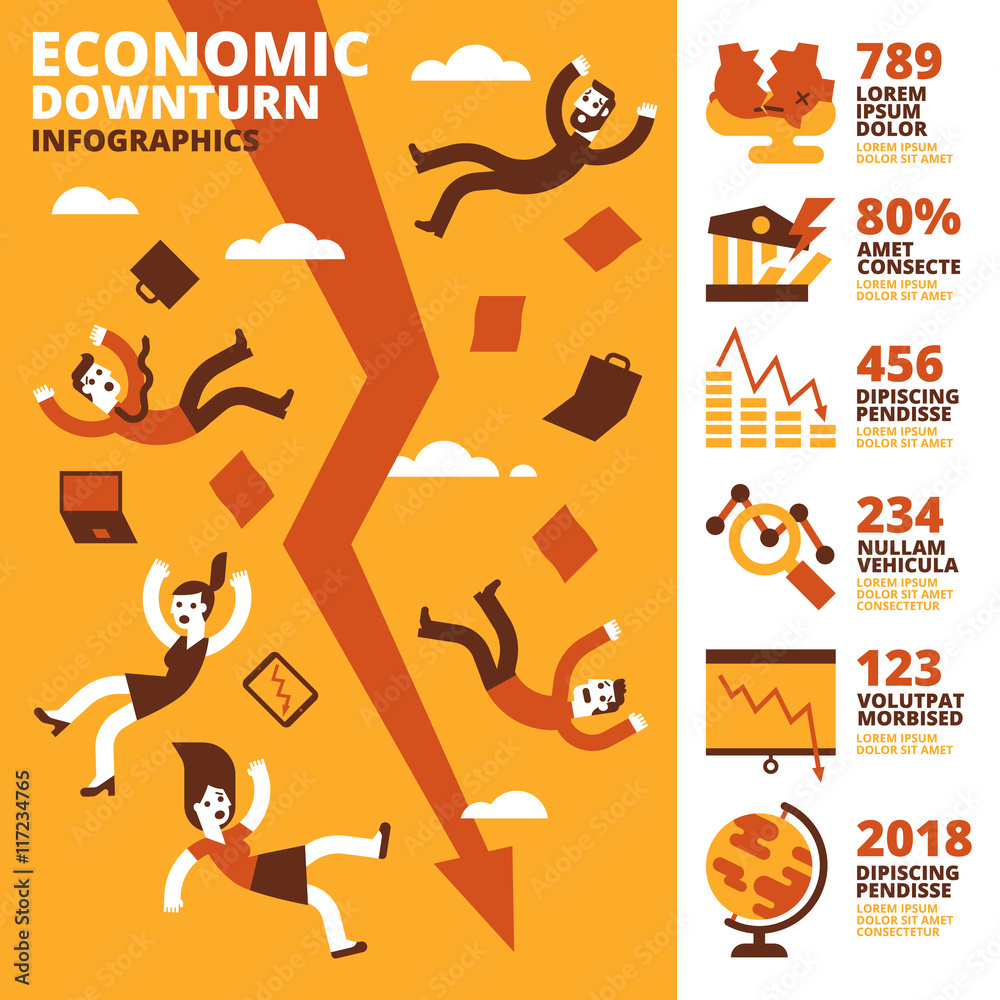 Economic Downturn Infographics Stock Vector | Adobe Stock