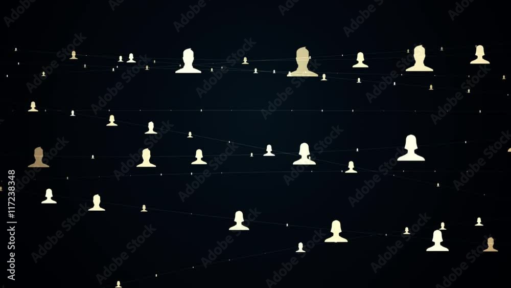 Video „connected avatars of men and women, illustration of network for ...