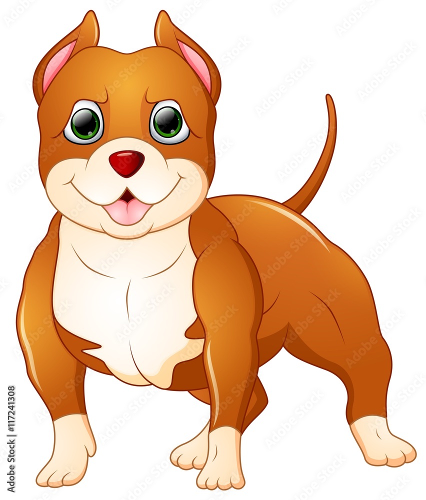 Cute pitbull cartoon standing Stock Vector | Adobe Stock