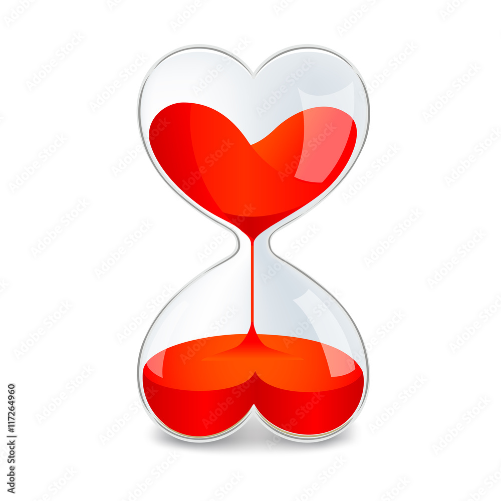 Heart hourglass Stock Vector | Adobe Stock