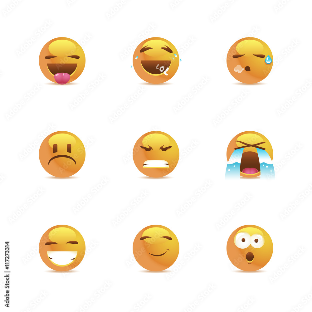 Smileys | Emotions Stock Vector | Adobe Stock