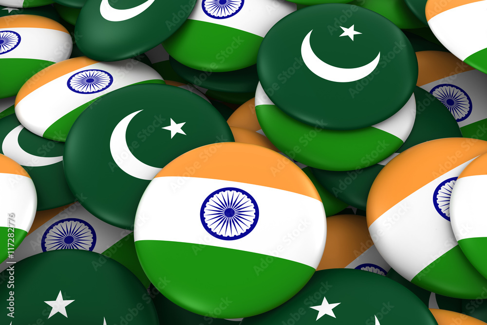 India and Pakistan Badges Background - Pile of Indian and Pakistani ...