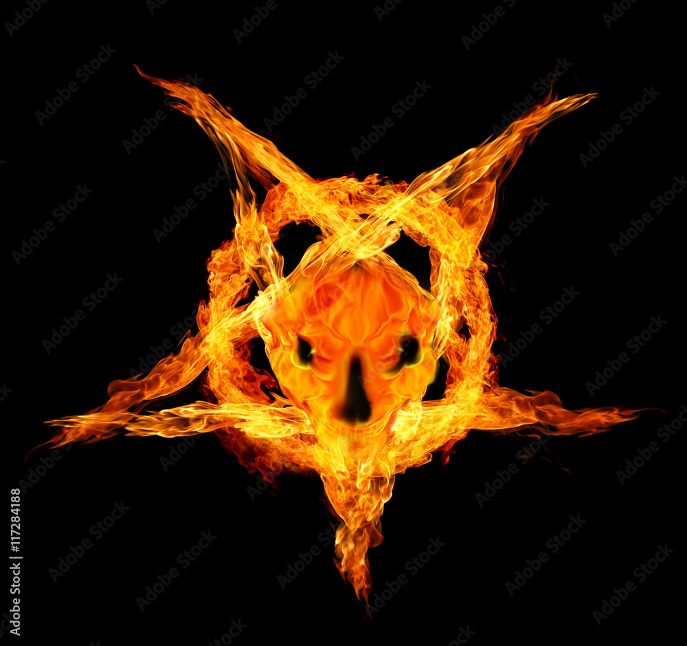 Satanic goats head inscribed in a pentagram Stock Photo | Adobe Stock