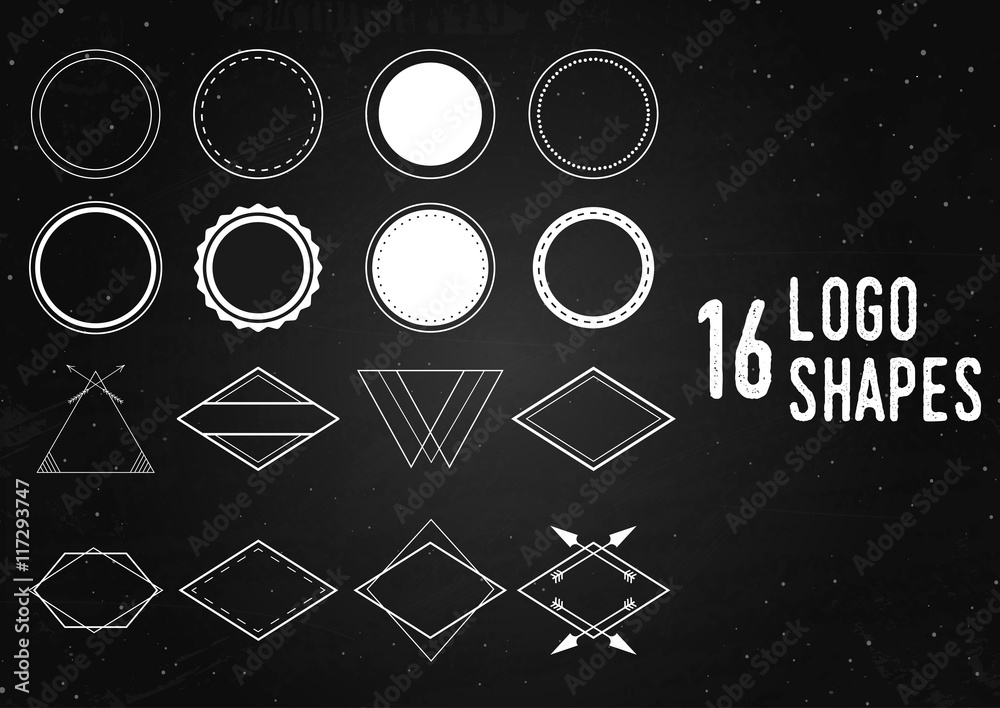 Shapes for logo design, labels and frames. Line design elements, vector ...