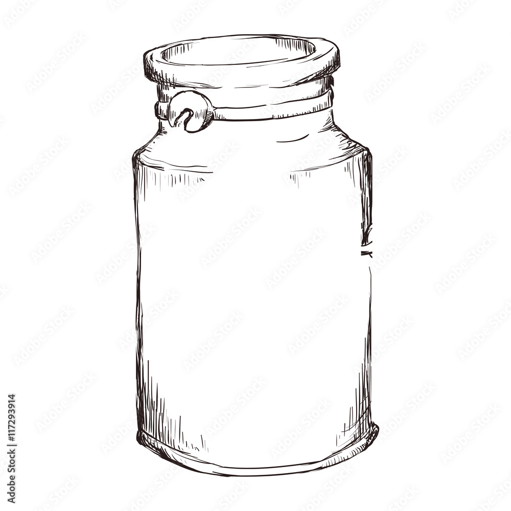 jar sketch mason decoration icon. Isolated and flat illustration ...