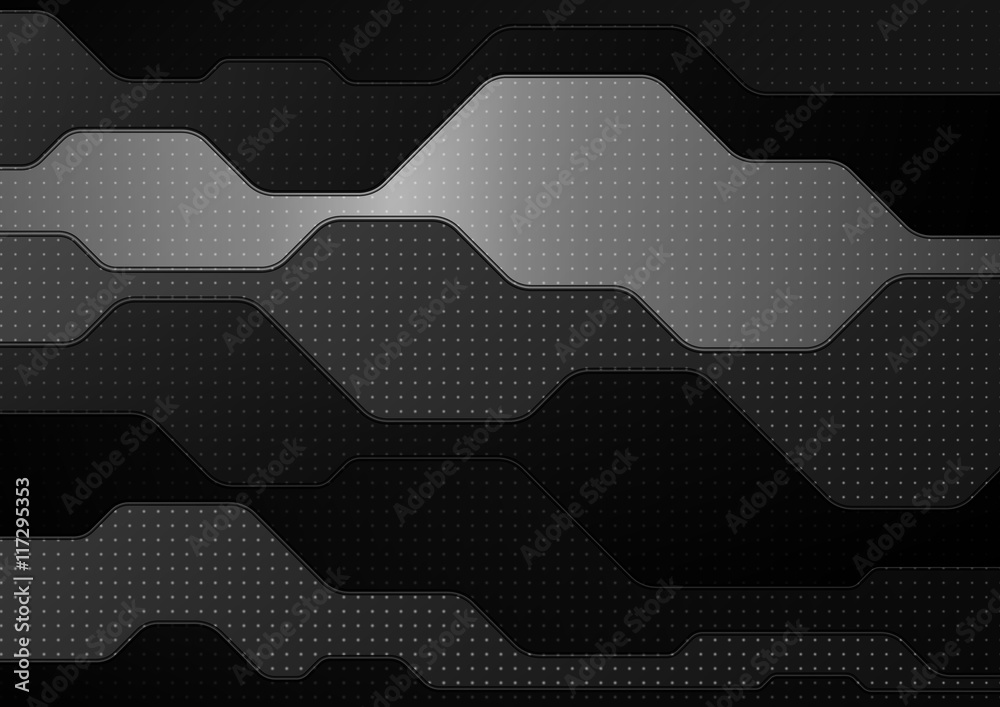 Abstract technology background. Black and white geometric background ...