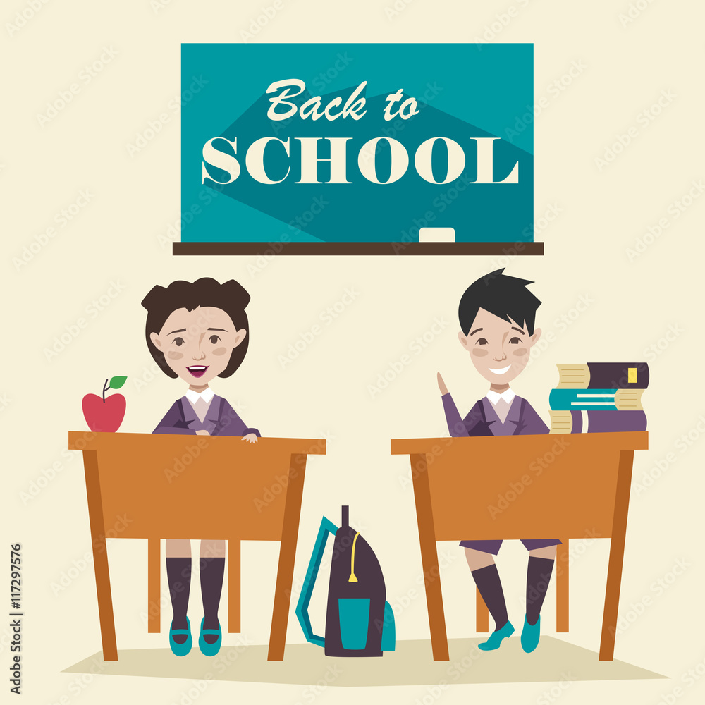 back to school. class. children. vector illustration. Cartoon. Stock ...