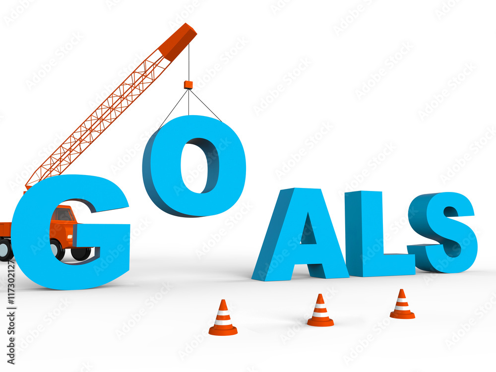 Build Goals Represents Improvement Aspire And Wishes 3d Renderin Stock ...