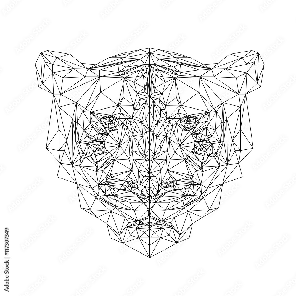 Polygonal tiger animal. Vector tiger illustration for tattoo, coloring ...