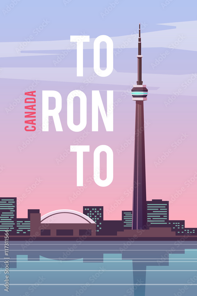 Toronto. Vector poster. Stock Vector | Adobe Stock