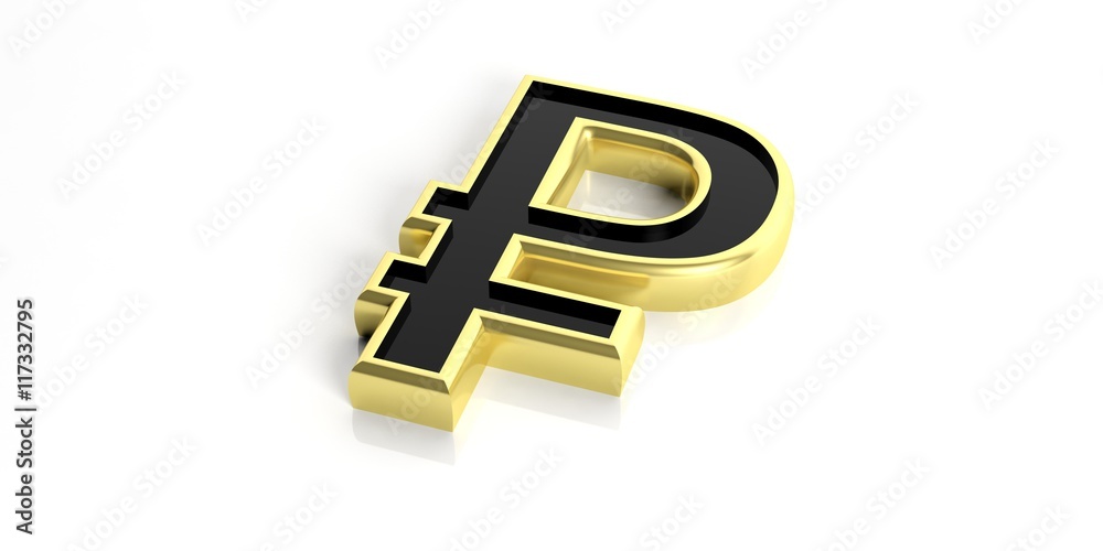 Russian ruble symbol on white background. 3d illustration Stock ...