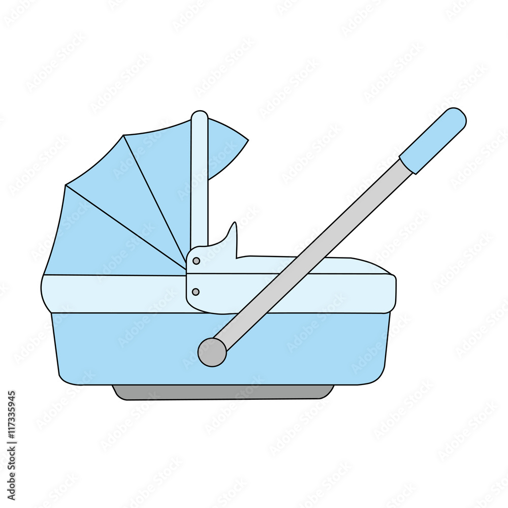 Blue cartoon baby carrier newborn baby boy. Stock Vector | Adobe Stock