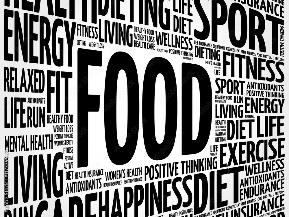 FOOD word cloud collage, health concept background Stock Vector | Adobe ...