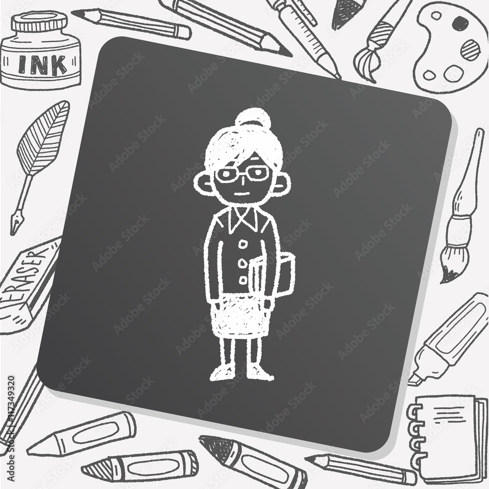 teacher doodle Stock Vector | Adobe Stock