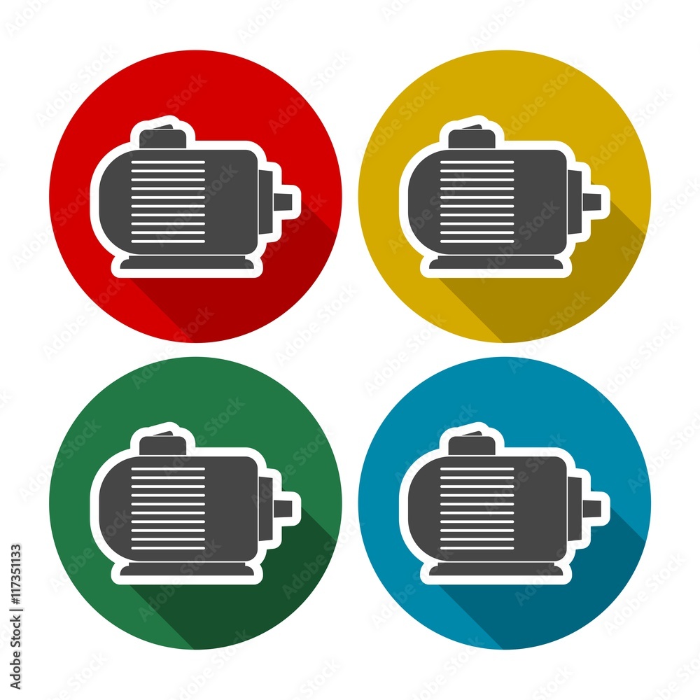 Electric motor icons set Stock Vector | Adobe Stock