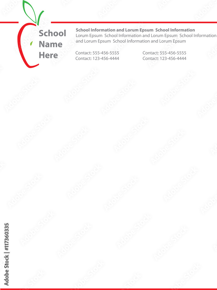 Apple Logo Professional School Letterhead Template Stock Vector | Adobe ...