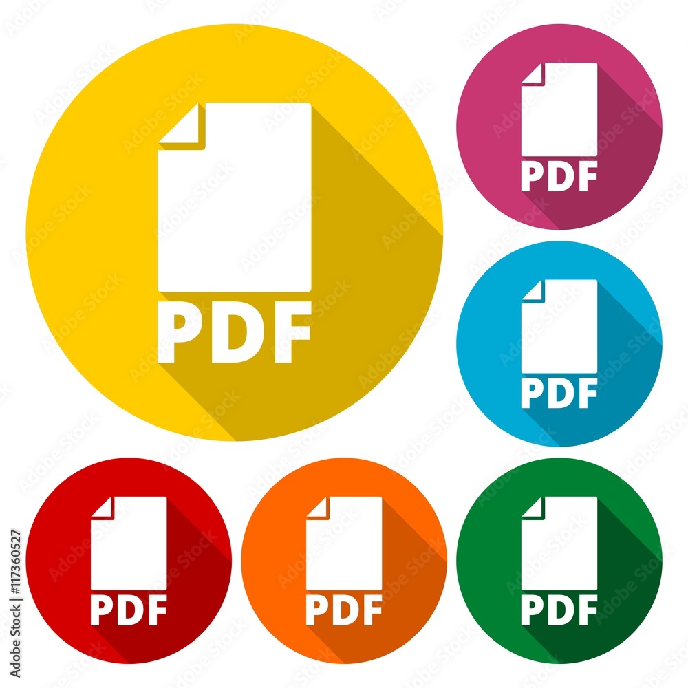 Pdf vector icons set Stock Vector | Adobe Stock