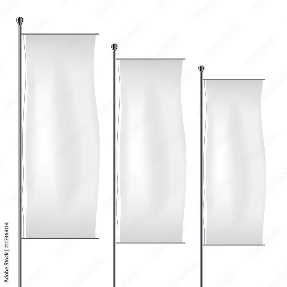 Flag mockup Blank advertising flags or billboards vector template ...