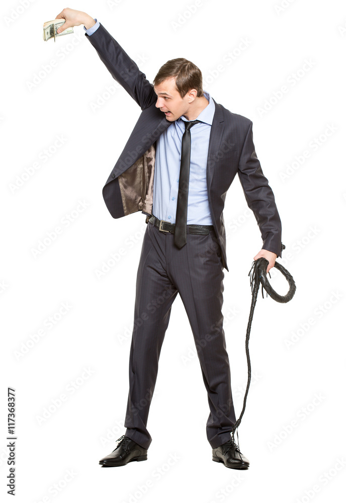 evil boss in a business suit with whip Stock Photo | Adobe Stock