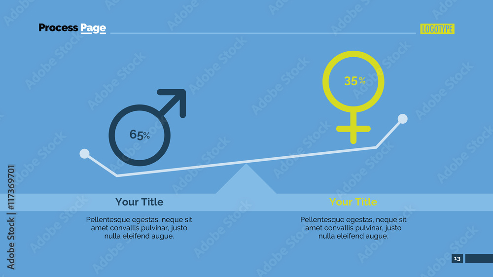 Men vs Women Diagram Slide Template Stock Vector | Adobe Stock