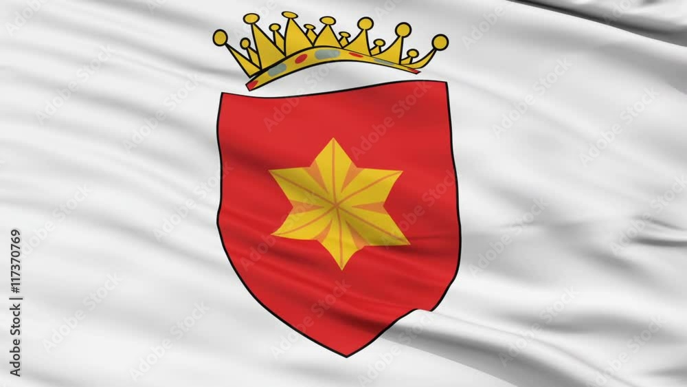 Tavolara Micronation Flag, Close Up Realistic 3D Animation, Seamless ...