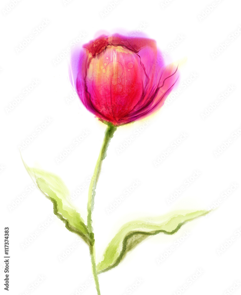 Single Tulip Flower Painting