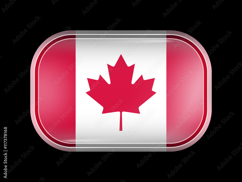 Flag of Canada. Rectangular Shape with Rounded Corners Stock Vector ...