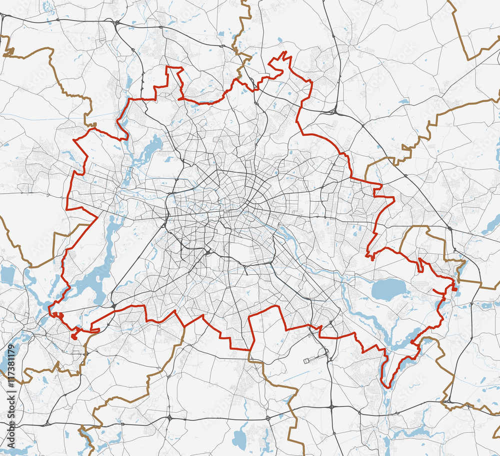 Poster Map of Berlin city. Roads – Wall Art | UkPosters